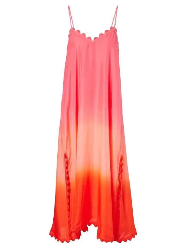JULIET DUNN Scalloped Silk Slip Dress - Pink