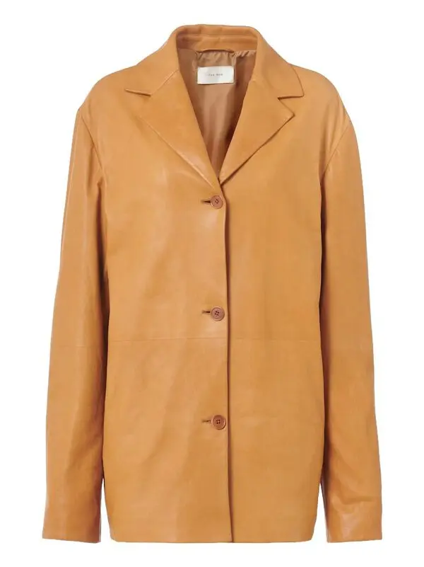 THE ROW Fabian Leather Jacket - Beige