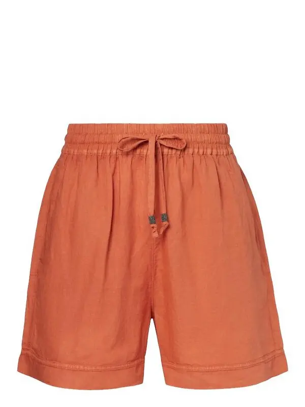Brunello Cucinelli Linen And Cotton Bermuda Shorts - Orange