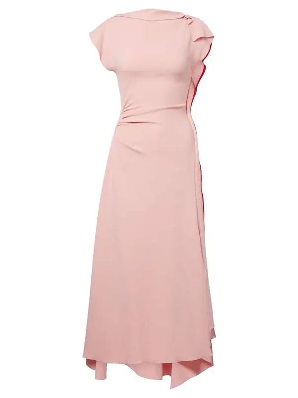 Victoria Beckham Draped Gathered Midi Dress - Pink