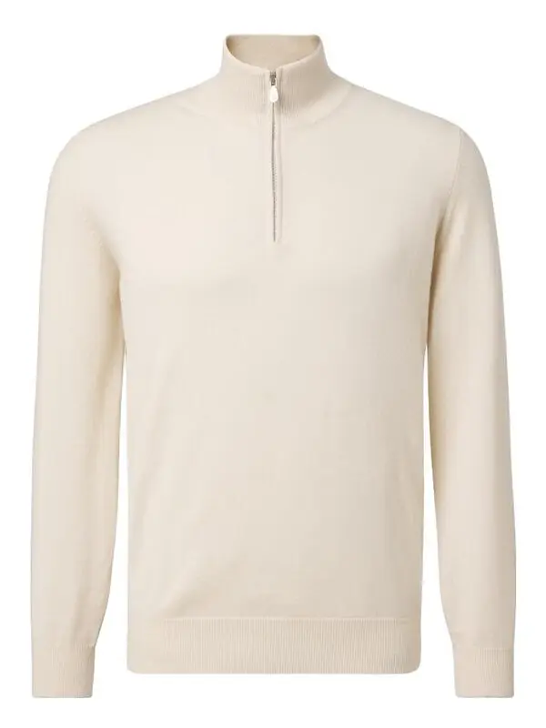 Brunello Cucinelli Cashmere Half-zip Sweater - Beige