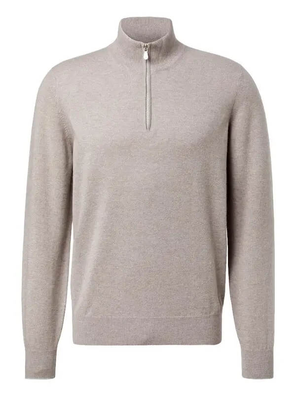 Brunello Cucinelli Cashmere Half-zip Sweater - Brown
