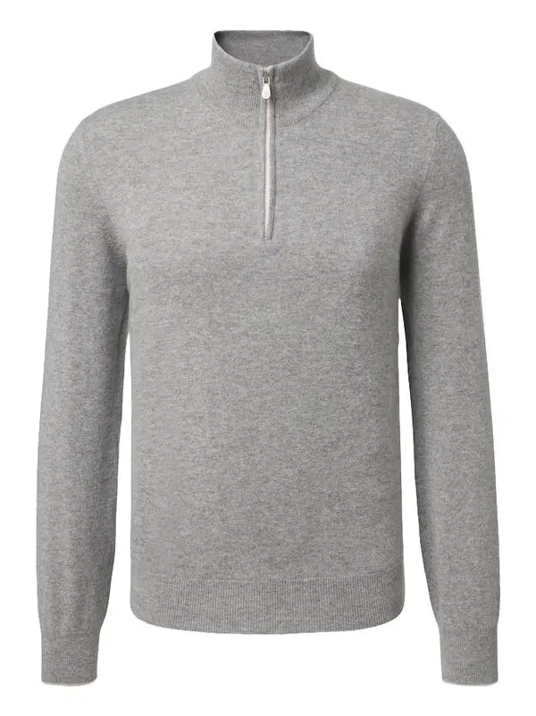 Brunello Cucinelli Cashmere Half-zip Sweater - Grey