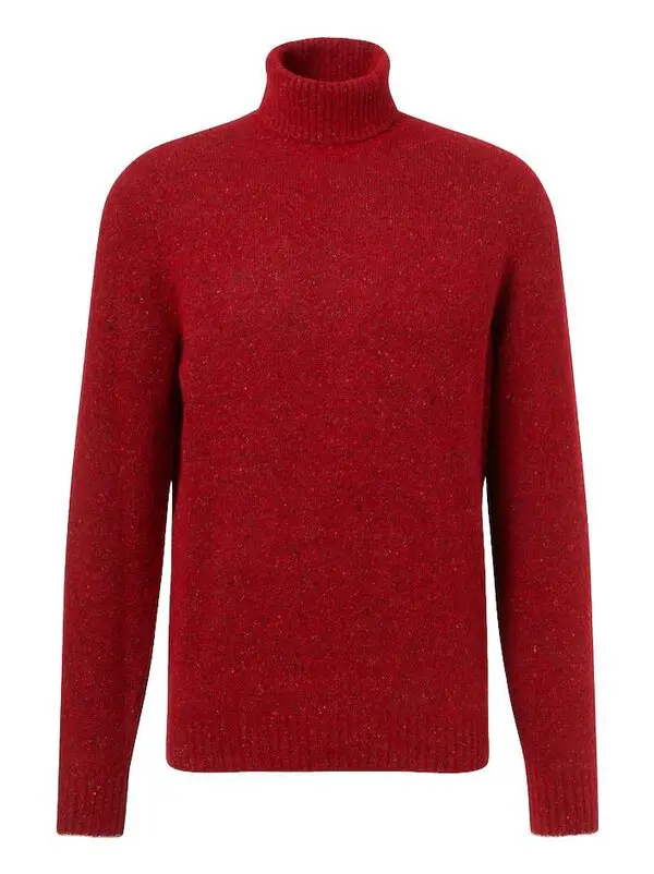 Brunello Cucinelli Alpaca, Wool, Silk, And Cotton-blend Turtleneck Sweater - Red