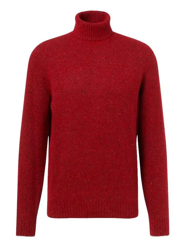 Brunello Cucinelli Alpaca, Wool, Silk, And Cotton-blend Turtleneck Sweater - Red