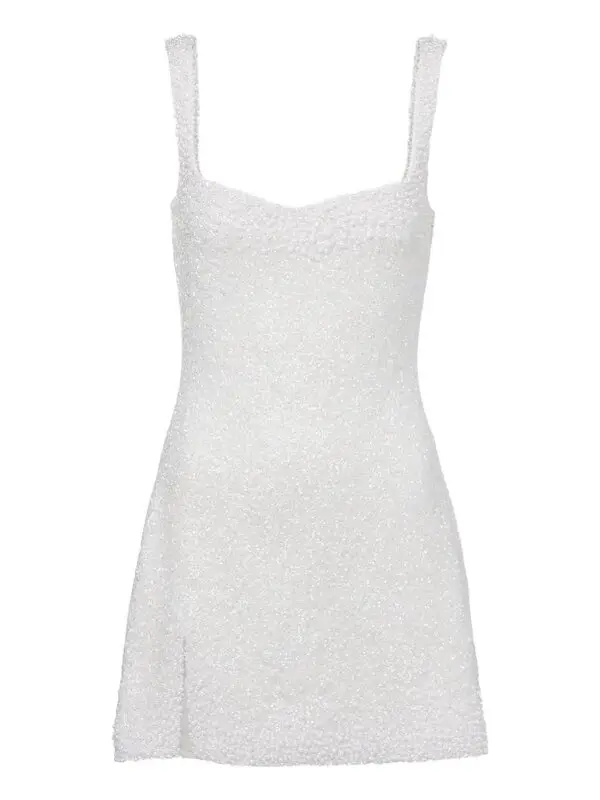 CLIO PEPPIATT Bridal Venus Embellished Mini Dress - White