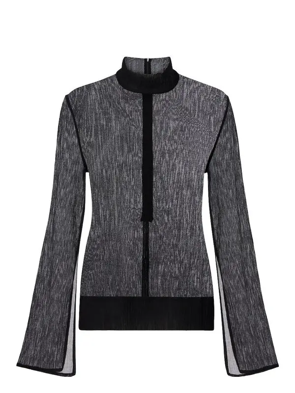 TOTEME Cotton And Silk Turtleneck Top - Black