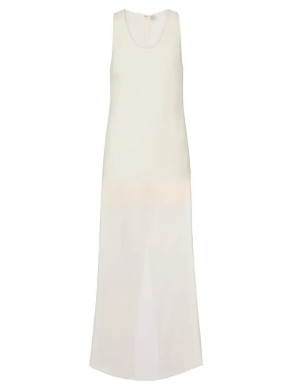 TOTEME Cotton And Silk Maxi Dress - White