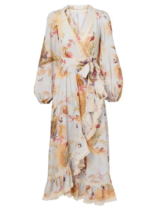 Zimmermann Ascension Floral Ruffled Midi Dress - Multicoloured