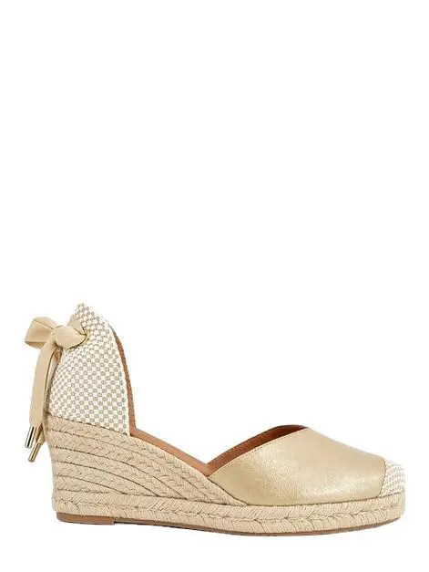 MENINA STEP Jimena Mid Laces Wedges - Gold