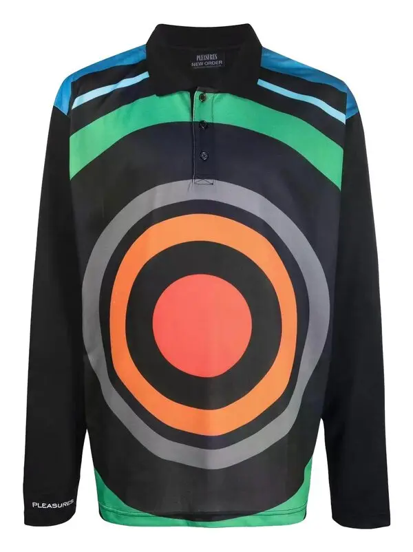 PLEASURES Text-print Polo Shirt - Black