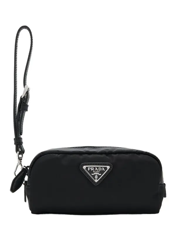 Prada Re-nylon Pouch With Wristlet - Black