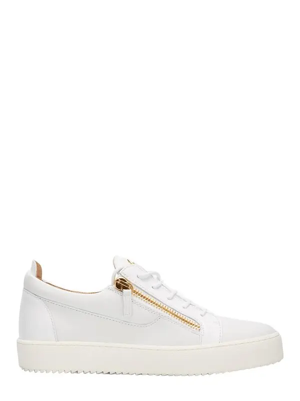 GIUSEPPE ZANOTTI Leather Low-top Sneakers - Bianco