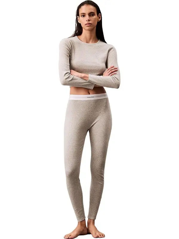 Calvin Klein Cotton Stretch Rib Leggings - Grey Heather
