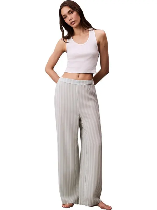 Calvin Klein Woven Viscose Sleep Pants - Judd Light Stripe Sky Grey