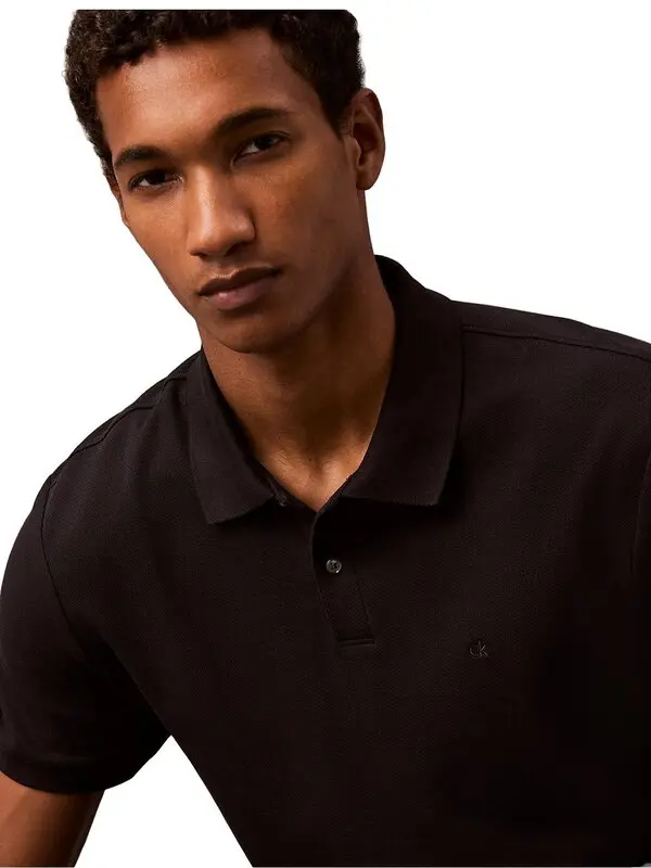 Calvin Klein Refined Pique Polo Shirt - Black Beauty