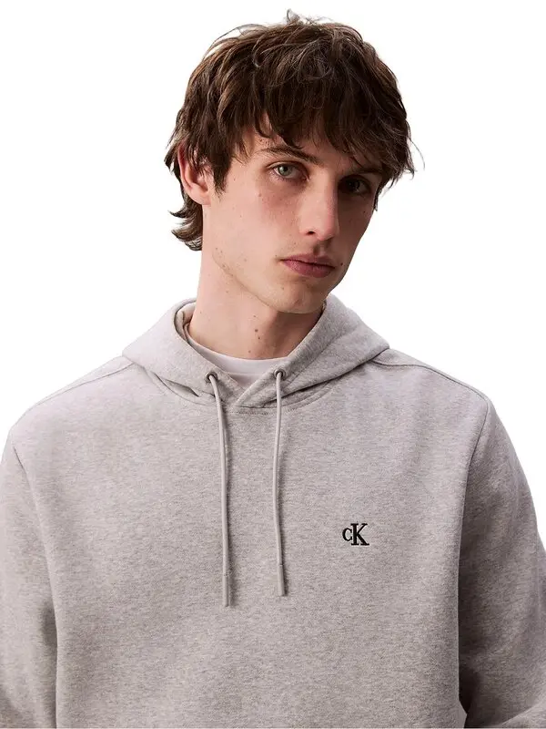 Calvin Klein Archive Logo Fleece Hoodie - Grey Heather