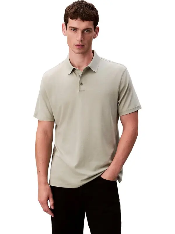 Calvin Klein Supima Cotton Classic Polo Shirt - Seagrass
