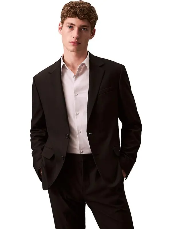 Calvin Klein Refined Stretch Blazer - Black