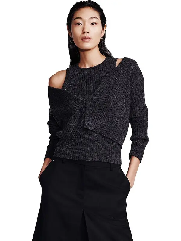 Calvin Klein Cashmere Cardigan And Tank Set - Asphalt