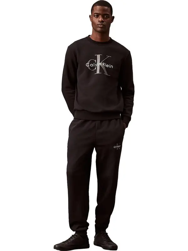 Calvin Klein Monologo Fleece Joggers - Black Beauty