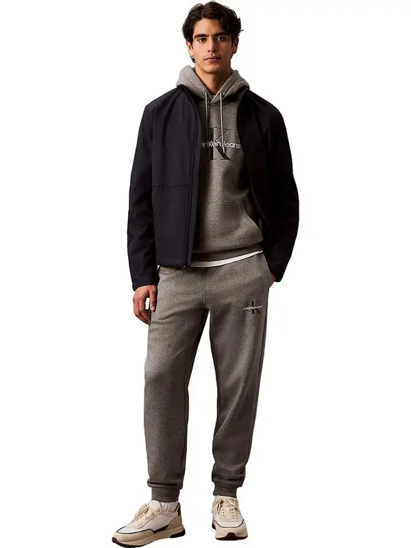 Calvin Klein Monologo Fleece Joggers - Medium Grey Heather