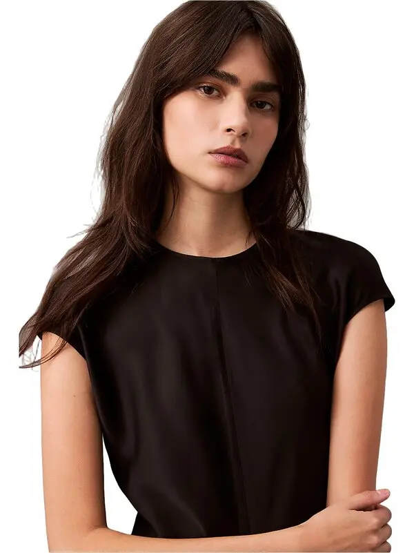 Calvin Klein Viscose Satin Classic T-shirt - Black Beauty