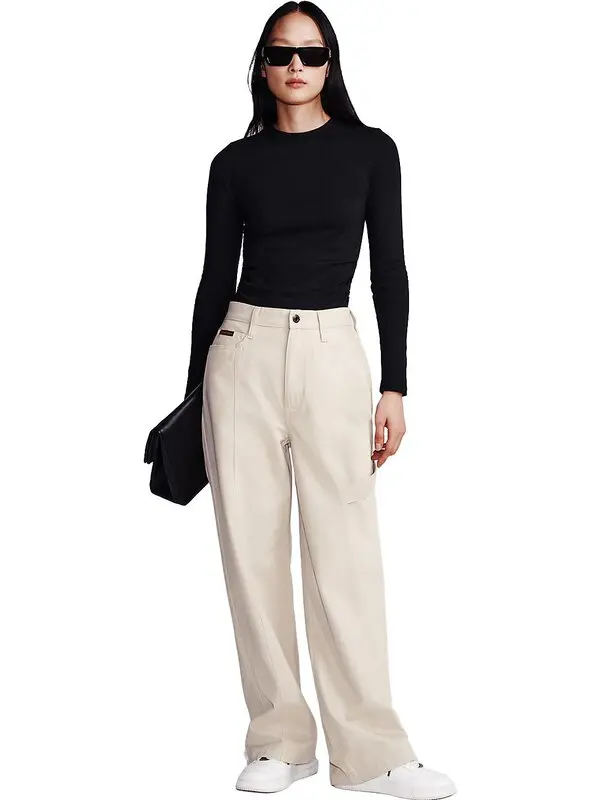 Calvin Klein Wide Leg Cargo Pants - Peyote