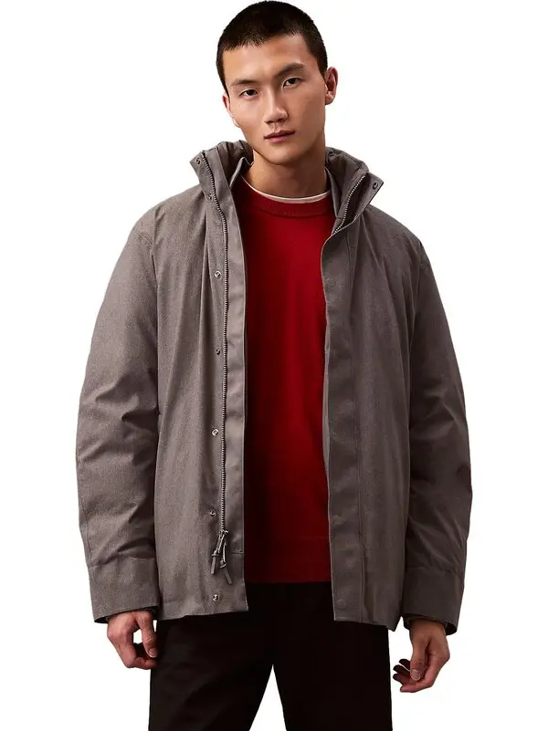 Calvin Klein Melange Tech Puffer Jacket - Gunmetal Heather