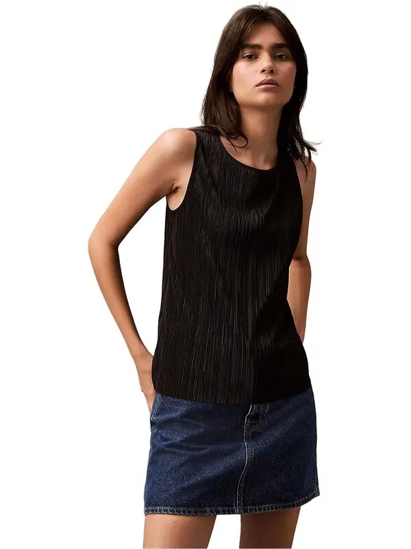 Calvin Klein Pleated Tank Top - Black