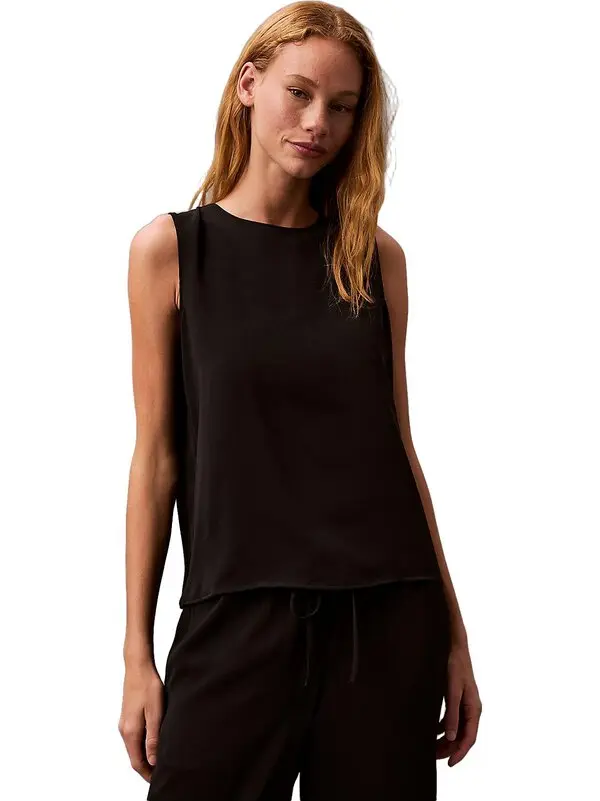 Calvin Klein Solid Crewneck Tank - Black