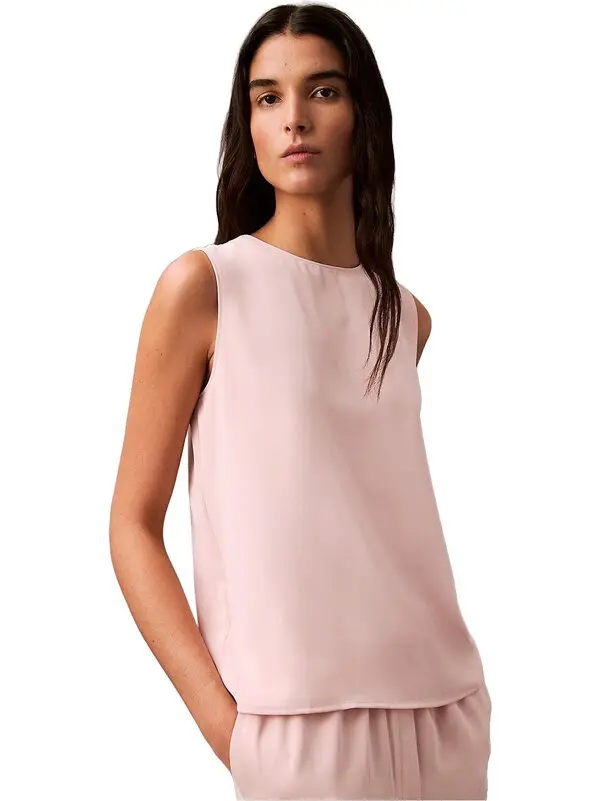 Calvin Klein Solid Crewneck Tank - Sepia Rose