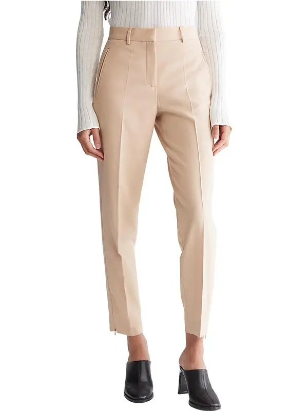 Calvin Klein Tapered Cropped Ankle Pants - Moccasin