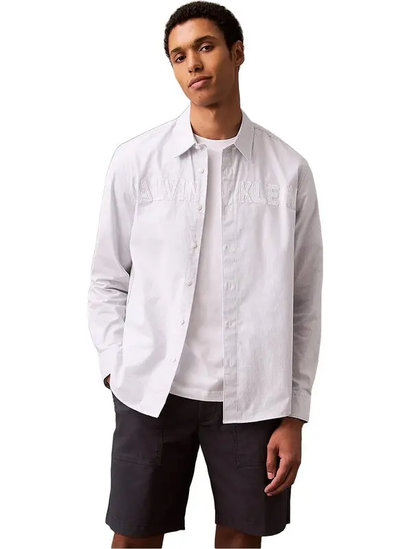 Calvin Klein Oxford Logo Relaxed Button-down Shirt - Plein Air