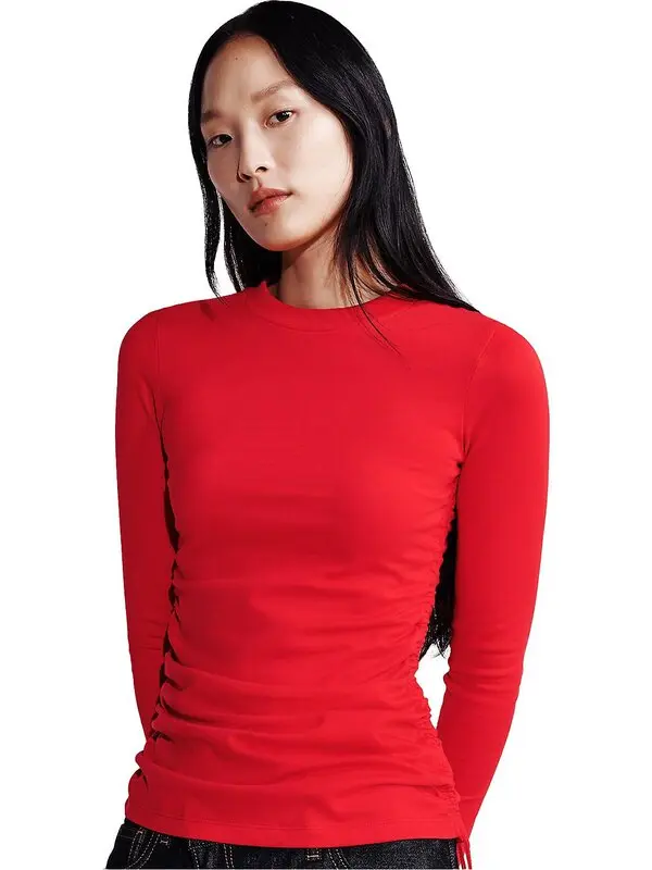 Calvin Klein Ruched Slim T-shirt - Red