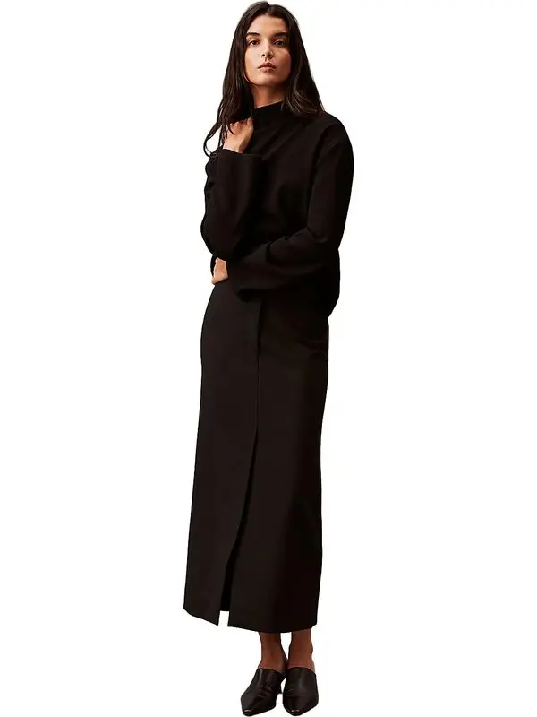 Calvin Klein Structured Stretch Skirt - Black Beauty