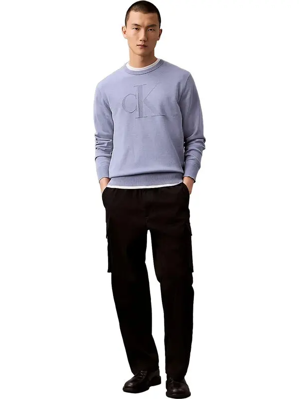 Calvin Klein Smooth Cotton Monogram Sweater - Tempest