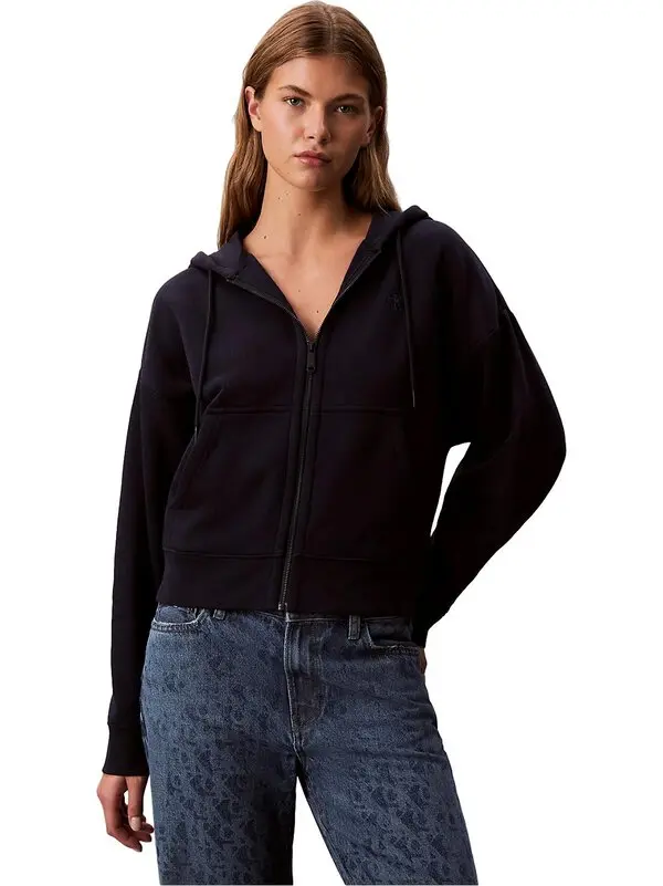 Calvin Klein Archive Logo Fleece Zip Hoodie - Dark Sapphire