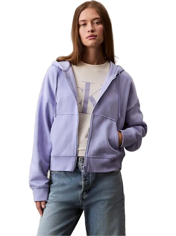 Calvin Klein Archive Logo Fleece Zip Hoodie - Sweet Lavendar