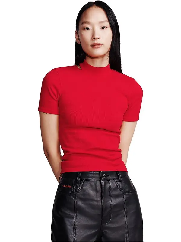 Calvin Klein Slim Cut Out T-shirt - Red