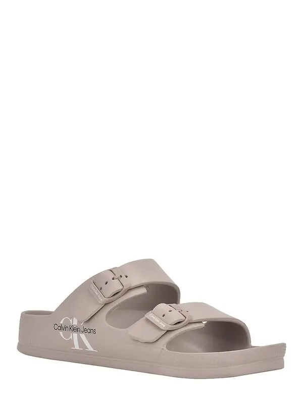 Calvin Klein Zion Double Strap Slide Sandal - Taupe