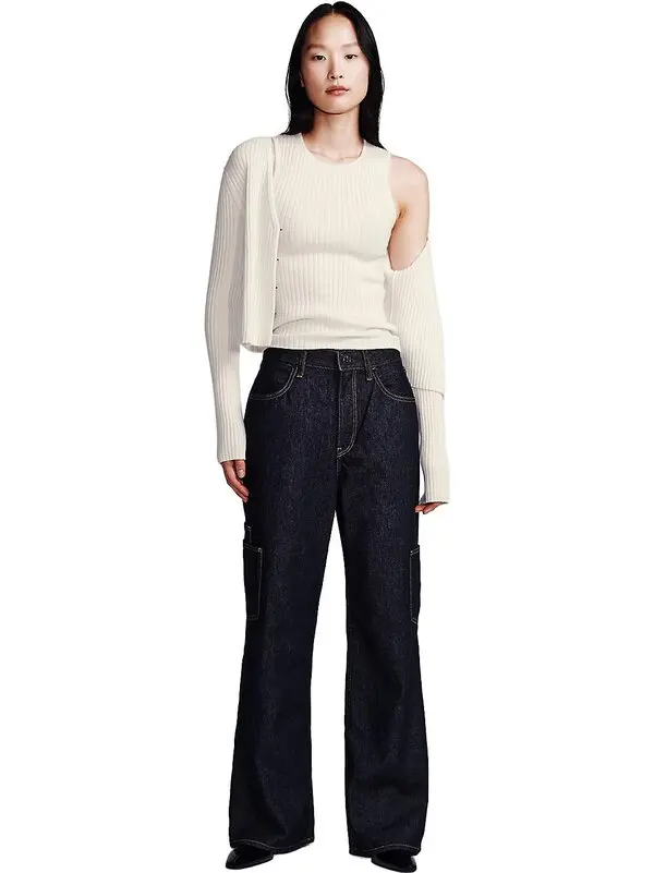 Calvin Klein High Rise Wide Leg Jeans - Rinse