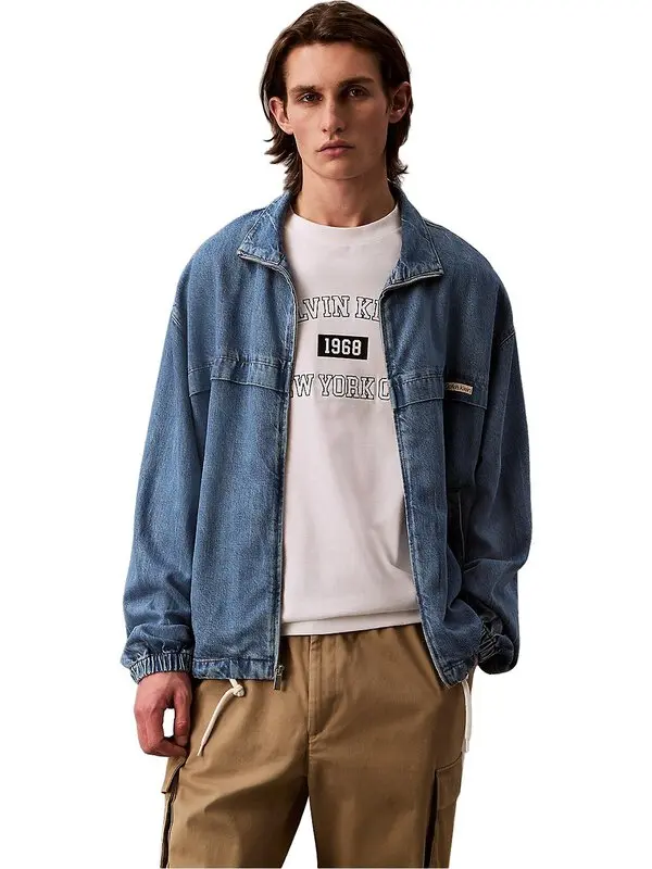 Calvin Klein Denim Windbreaker Jacket - Blue Retrograde