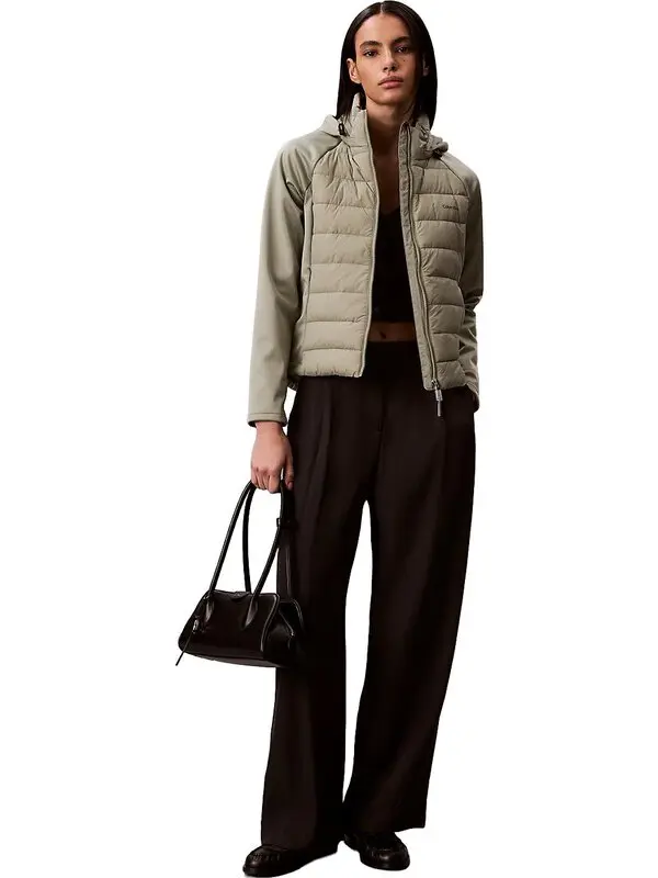 Calvin Klein Mixed Media Puffer Jacket - Shadow
