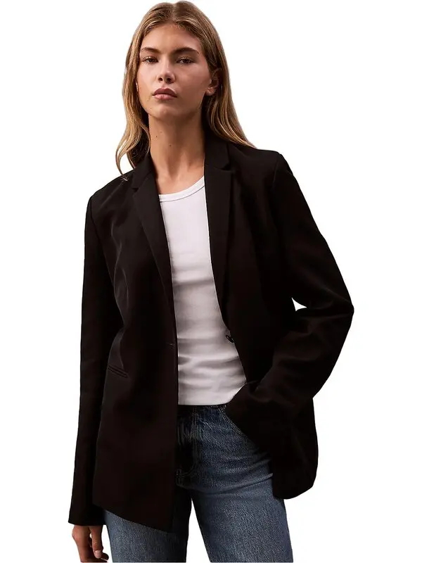 Calvin Klein Tailored Rayon Blazer - Black Anchroma