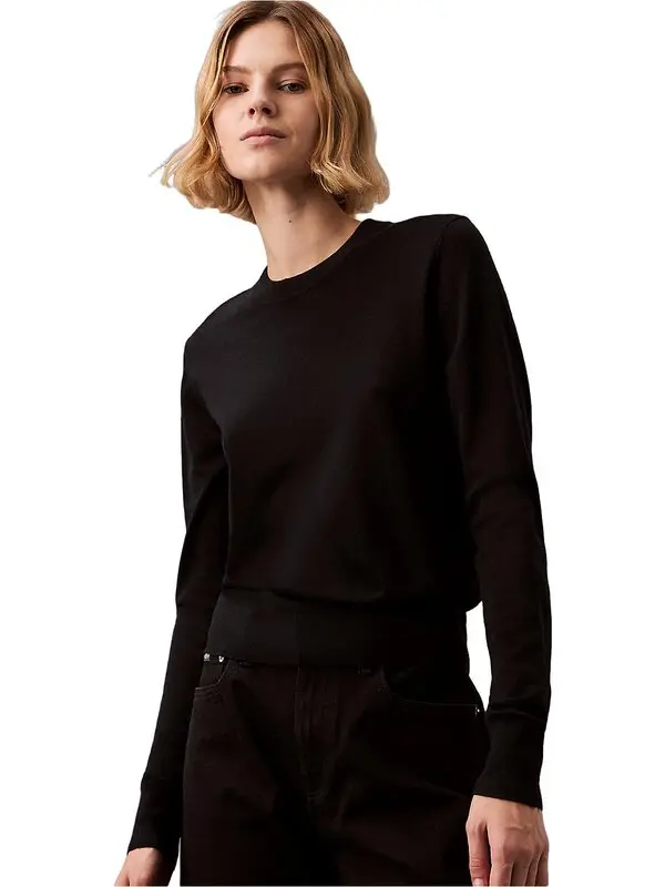 Calvin Klein Tech Merino Crewneck Sweater - Black Beauty