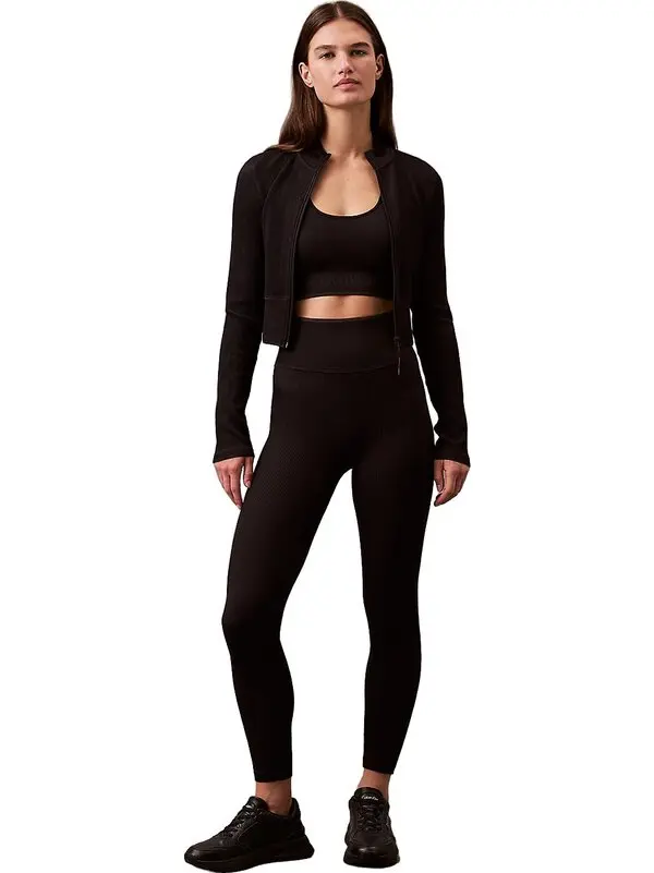 Calvin Klein Rib Sport Leggings - Black Beauty