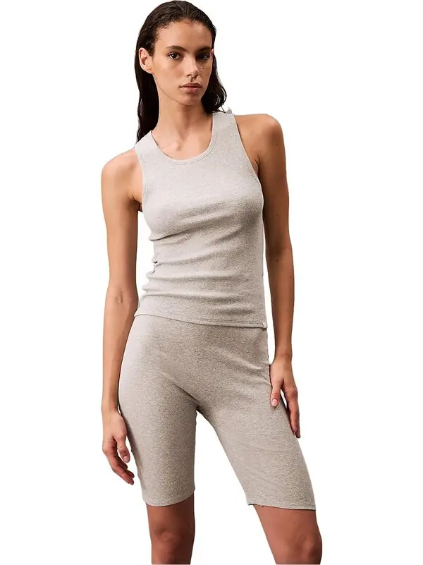 Calvin Klein Cotton Stretch Rib Tank Top - Grey Heather