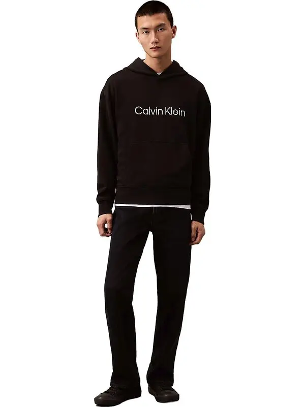Calvin Klein Standard Logo Terry Relaxed Hoodie - Black Beauty