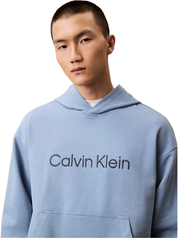 Calvin Klein Standard Logo Terry Relaxed Hoodie - Faded Denim